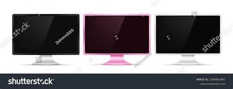 Computer Monitor Vector Set Design Desktop Stock Vector Royalty Free Shutterstock