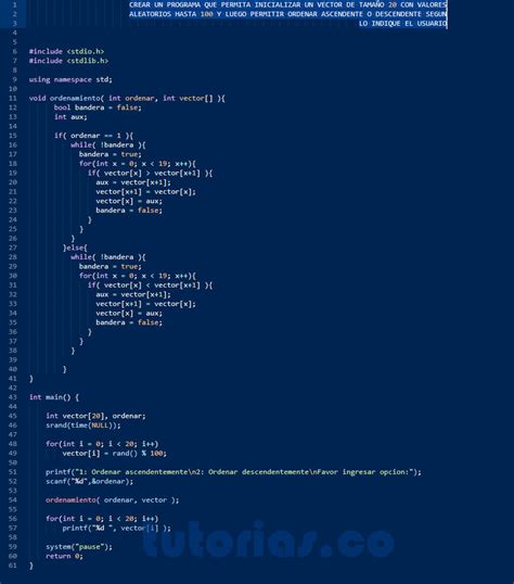 Funciones Turbo C Ordenamiento Creciente Decreciente Tutorias Co