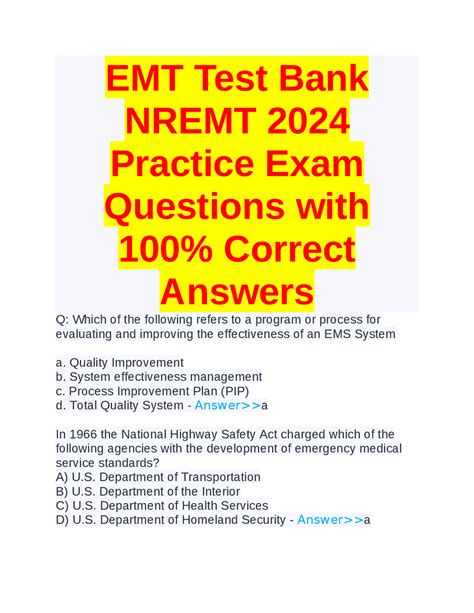 Nremt Practice 2024 Exam Questions Multiple Choices With Answers