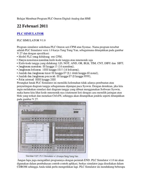 PDF Belajar Membuat Program PLC Omron Digital DOKUMEN TIPS