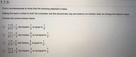 solved 1 1 5 find a counterexample to show that the