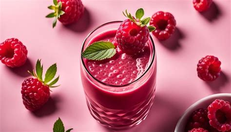 Raspberry Smoothie Premium Ai Generated Image
