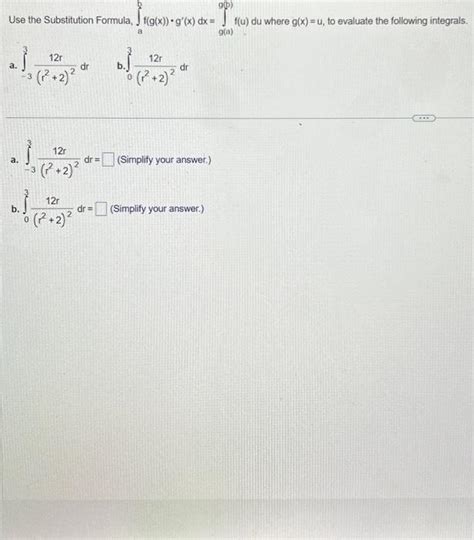 Solved Use The Substitution Formula
