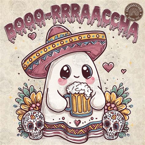 Boo Rracha Ghost Png Espooky Halloween Pan Dulce Design Digital