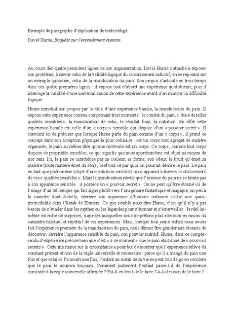 Exemple De Paragraphe Dexplication Hume Exemple De Paragraphe Dexplication De Texte Rédigé