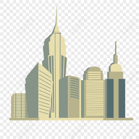 노란색 건물 일러스트 뉴욕시 실루엣 분주 한 노랑 시티 Png 일러스트 무료 다운로드 Lovepik