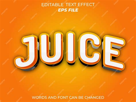 Premium Vector Juice Text Effect Font Editable Typography 3d Text Vector Template