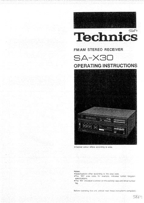TECHNICS SA X30 Owner S Manual Immediate Download