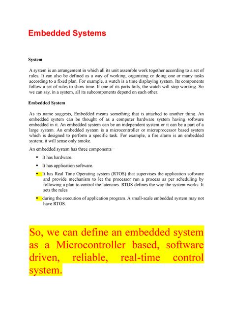 Embedded Systems Class Embedded System IOT Studocu Embedded Systems Class Embedded System IOT Studocu