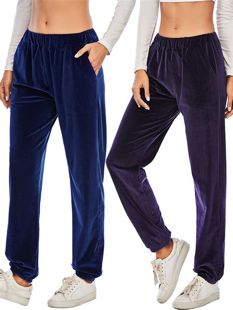 Sayfut Winter Velour Sweatpants Sweatsuits Joggers Yoga Pants Solid