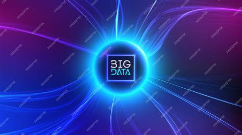 데이터 흐름 기술 배경 정보 흐름 빅 데이터 터 일러스트레이션 프리미엄 벡터