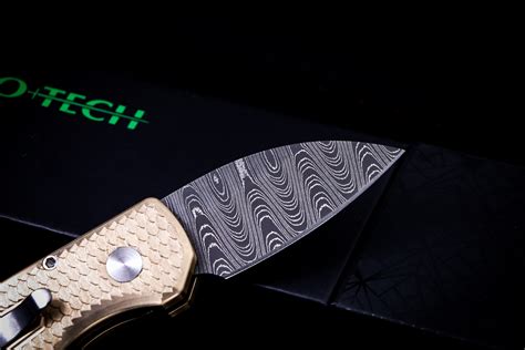 Protech Runt 5 Custom Bronze Aluminum Fish Scale Automatic Knife 2