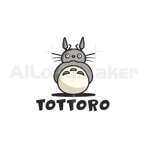 Logo Design For Totoro Whimsical Totoro Icon In Soft Pastels On Clean