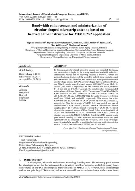 Bandwidth Enhancement And Miniaturization Of Circular Shaped Microstrip