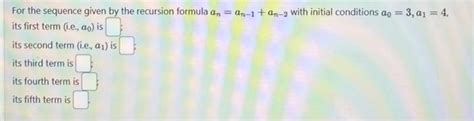 solved for the sequence given by the recursion formula