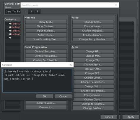 saving a party formation with variables rpg maker forums