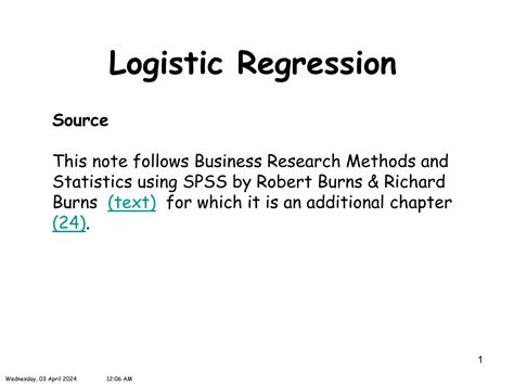 Logistic Regression And Analysis Using Statistical Information Ppt
