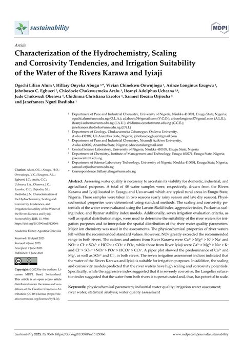 Pdf Characterization Of The Hydrochemistry Scaling And Corrosivity