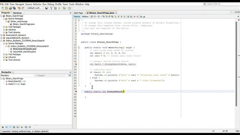 Coding Binary Searching Bahasa Java Youtube