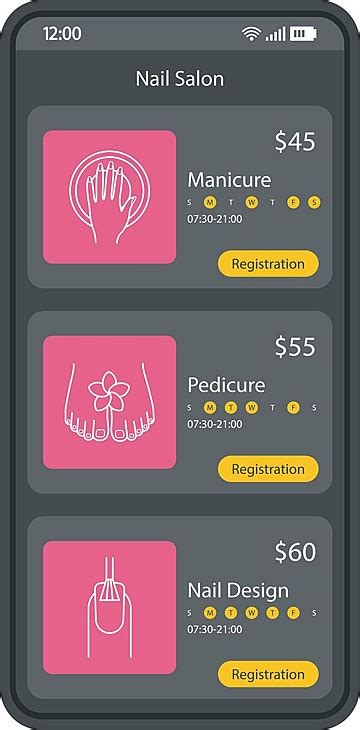 beauty salon smartphone interface vector template button salon template vector button salon