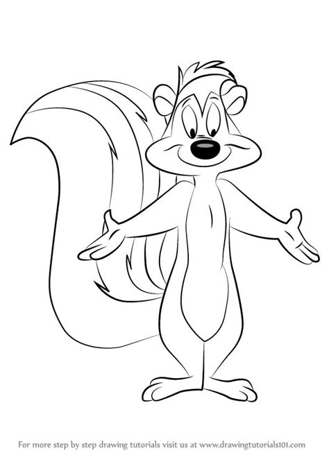 Learn How to Draw Pepé Le Pew Pepé Le Pew Step by Step Drawing Tutorials Mickey mouse