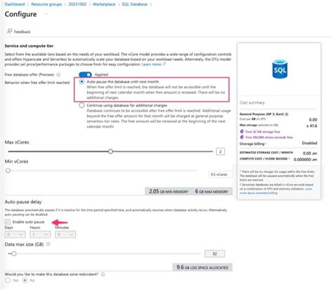 [パブリックプレビュー] azure sql database で無料枠が適用出来るようになったので使ってみた developersio