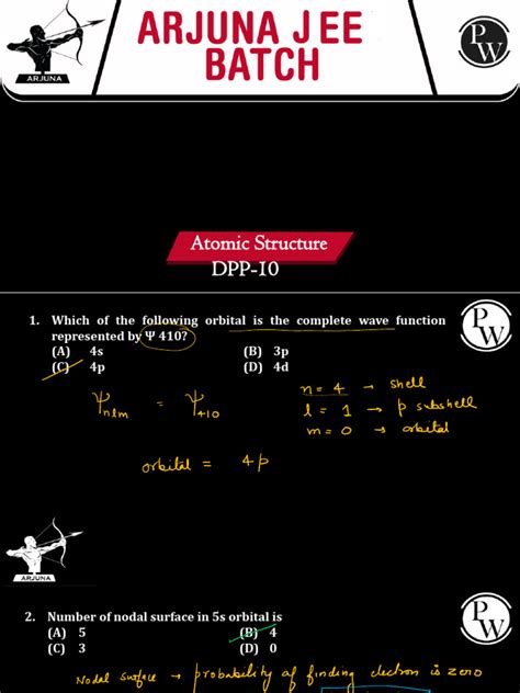 Atomic Structure Dpp 10 Solution Notes Pdf