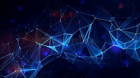 Abstract Polygonal Space Low Poly Dark Background With Connecting Dots