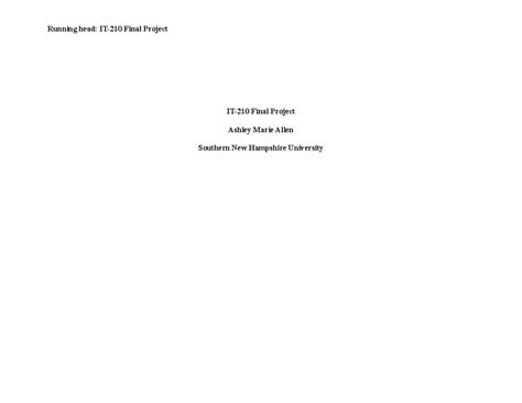 It 210 Decision Matrix Redo It 210 Final Project Ashley Marie Allen