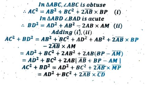 Mathematic Class 10 Chapter 8 Projection Of A Side Of A Triangle