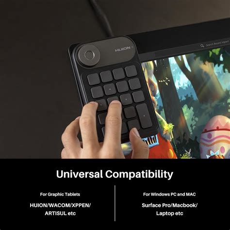 مشخصات Huion Keydial Mini Bluetooth Programmable Keypad With Dial 5 Keys Anti Ghosting 18