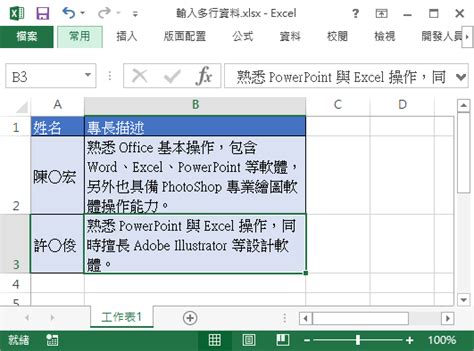 Excel 儲存格輸入多行資料方法教學 Office 指南