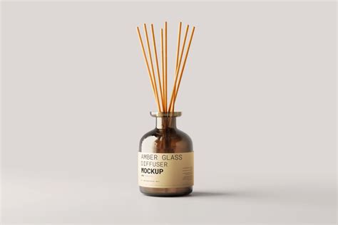 Amber Glass Reed Diffuser Mockups Mockup Free