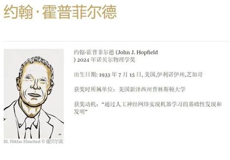 惊呆！ai教父获颁2024年诺贝尔物理学奖辛顿杰弗里霍普菲尔德新浪新闻