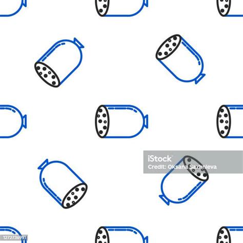 라인 살라미 소시지 아이콘 흰색 배경에 매끄러운 패턴을 분리 고기 델리카트슨 제품 다채로운 개요 개념 벡터 고기에 대한 스톡 벡터 아트 및 기타 이미지 Istock