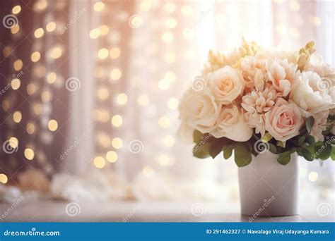 Flower Background With Bokeh Lights Generative Ai Stock Illustration Illustration Of Event