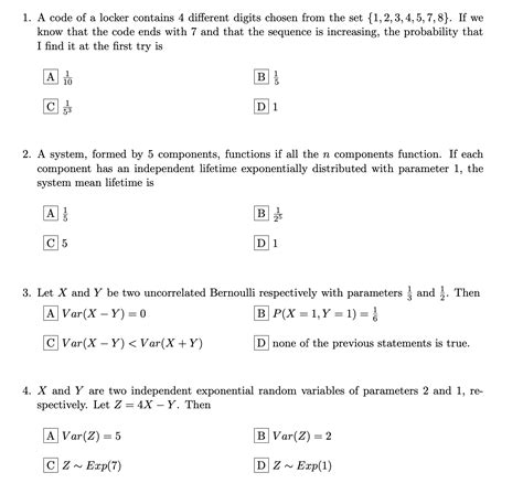 Solved 1 A Code Of A Locker Contains 4 Different Digits Chegg Com