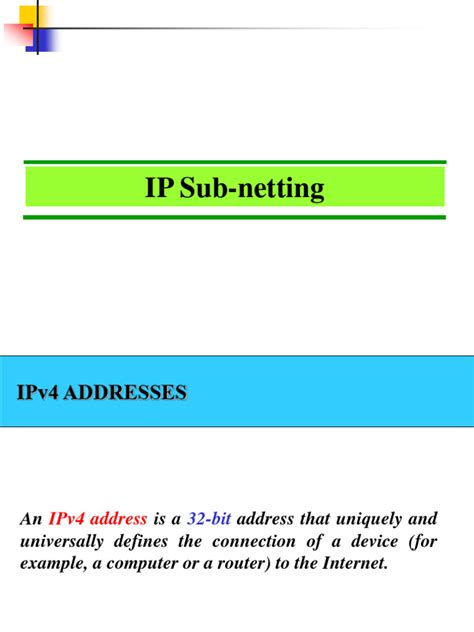 Ruma Mistryipv4 Address Classful Addressing Dotted Decimal Notation Ip Sub Netting2020 05