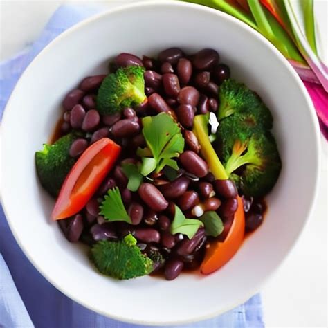Black Bean Vegetables Image With Ai Premium Ai Generated Image