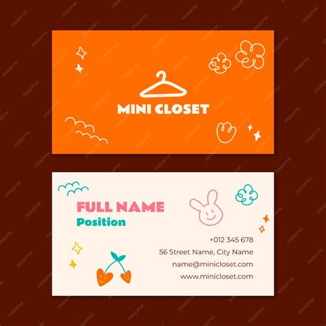 옷가게 명함 무료 벡터