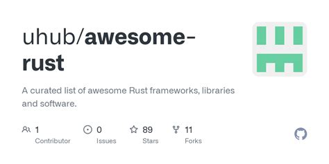 Github Uhub Awesome Rust A Curated List Of Awesome Rust Frameworks Libraries And Software