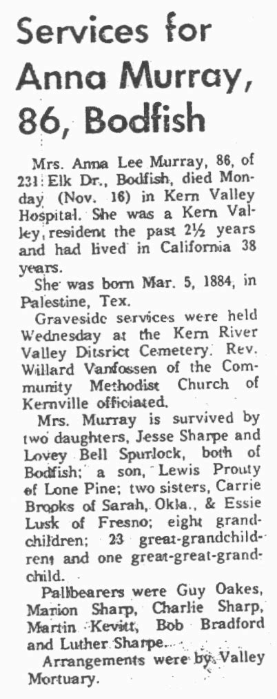 Anna Lee Flinn Murray 1884 1970 Find A Grave Memorial