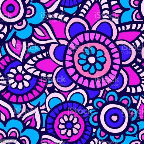 꽃 무음 패턴 꽃 잎 낙서 벡터 배경입니다 인도 장식 헤나 스타일 럭셔리 동양 디자인 멘디 스타일의 벡터 패턴입니다 0명에 대한