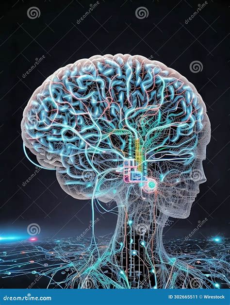 A Digital Brain With Circuits And Neural Networks Generative Ai Stock