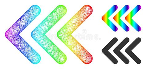 Spectral Linear Gradient Triple Arrowhead Left Icon Stock Vector Illustration Of Arrowhead