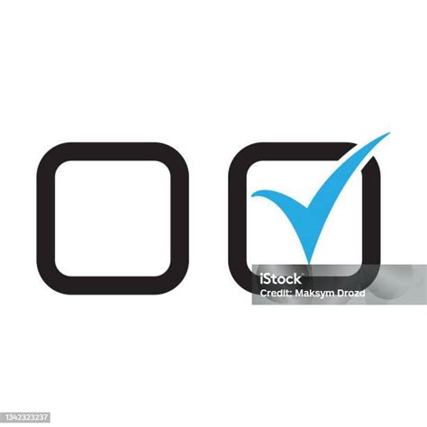 Checkbox Set With Blank And Checked Checkbox Vector Icon Stock