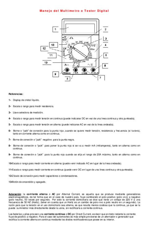 (PDF) Manual del multimetro