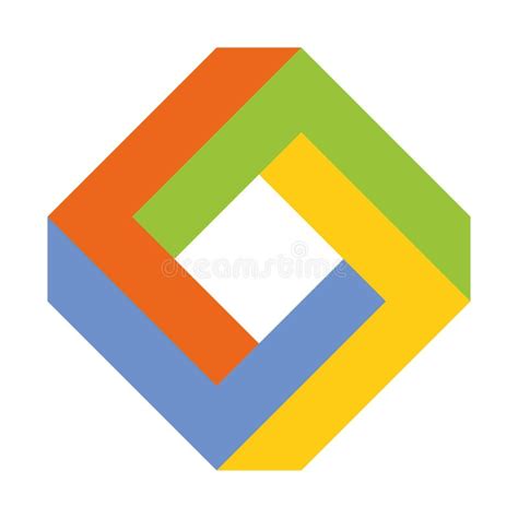 3d Impossible Square Stock Vector Illustration Of Four 195354731