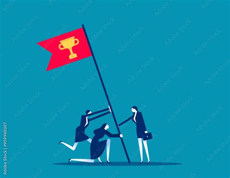 Assistance Flag As A Symbol Of Success And Heights Goal Achievement