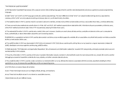 Php Previous Question Paper Php Previous Question Paper A Php Stands For Hypertext